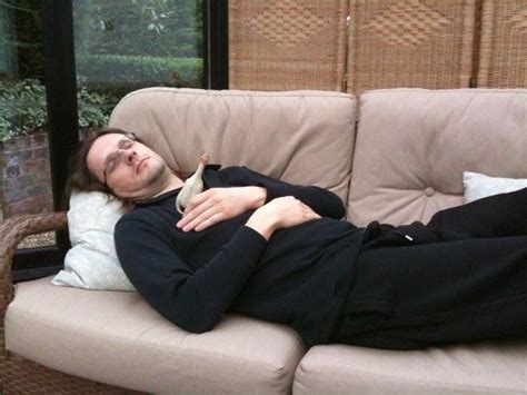 An Older Picture Of Steven Catching Up With Some Sleep Along With His Fan Pluck Wuck The Rubber