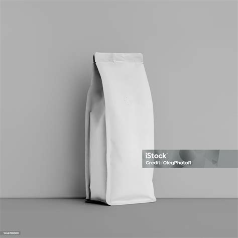 흰색 커피 파우치 거싯 원두용 빈 팩 디자인 브랜딩 커피숍 광고의 모형 가방에 대한 스톡 사진 및 기타 이미지 가방 갈색