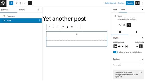 Stack Block Documentation WordPress Org