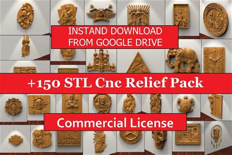 Pcs Stl Relief Pack D Cnc Router Engraver Artcam Etsy
