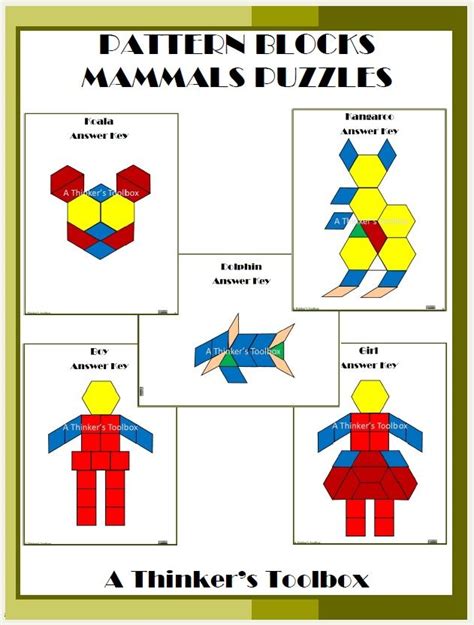mammals pattern block mat printables and worksheets pattern blocks