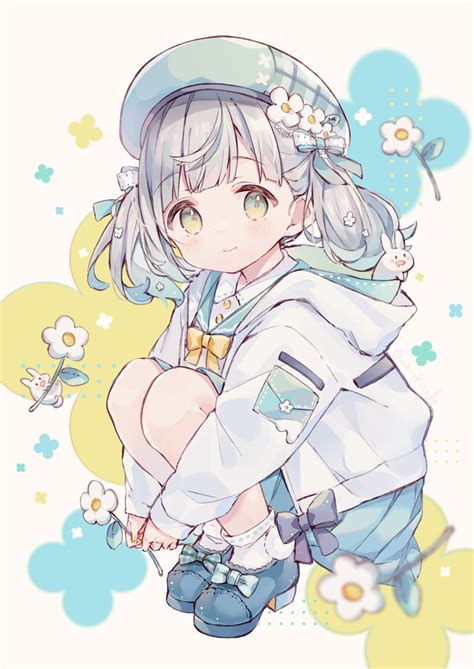 Sencha Senta 10 Original Commentary Request 1girl Beret Blue Sailor Collar Blue Shoes