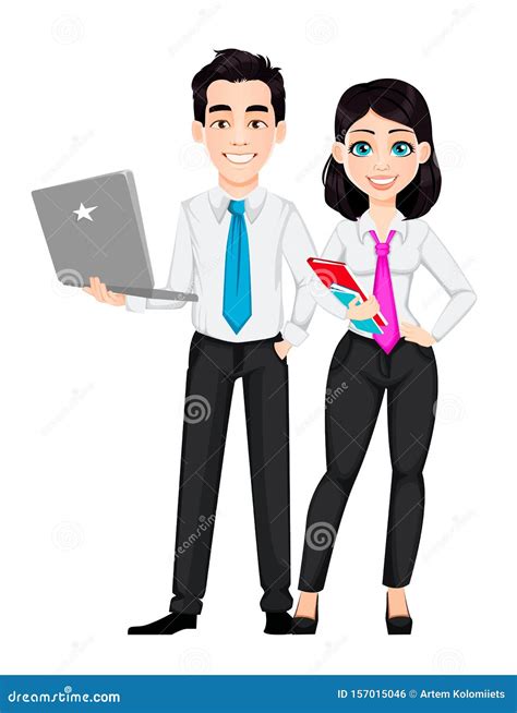 Beautiful Business Woman And Handsome Business Man Stock Vector