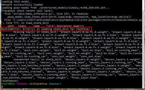 Runtimeerror In Loading Statedict For Fastpose · Issue 504 · Mvig