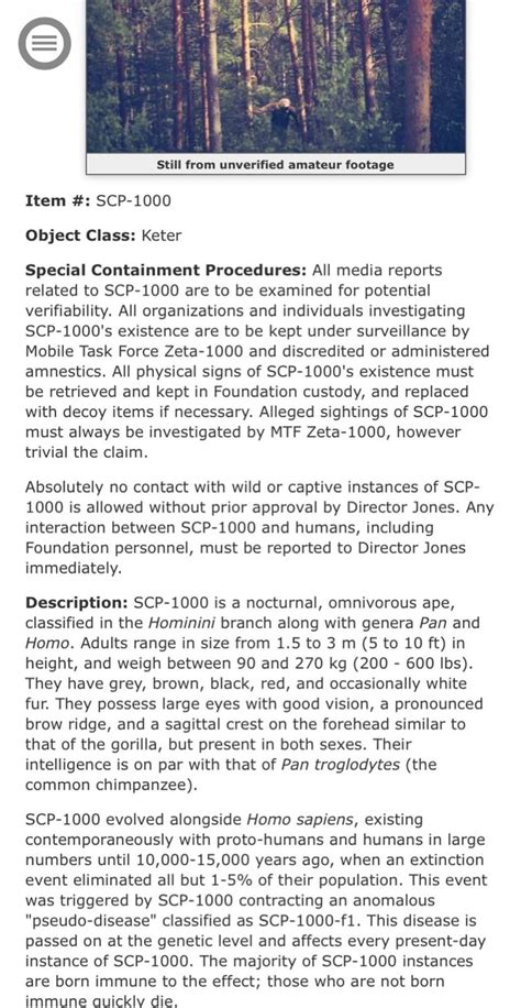 Footage Item SCP Object Class Keter Special Containment Procedures All Media Reports