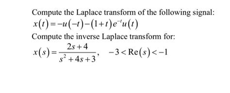 Solved Compute The Laplace Transform Of The Following