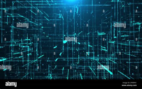 Flow Of Binary Data Computer Generated 3d Rendering Of Scientific