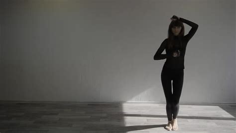 Slow Motion Shot Beautiful Female Dancer Stock Footage Video 100