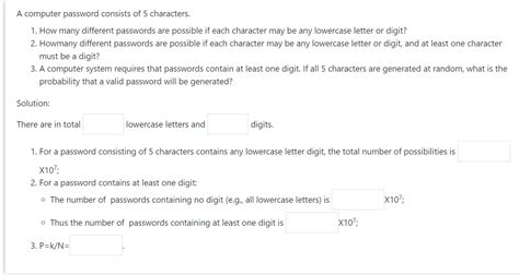 Solved A Computer Password Consists Of 5 Characters 1 How