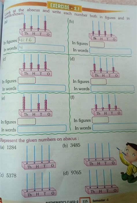 Exercise 21 1ook At The Abacus And Write Each Number Both In Figures A