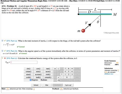 Solved Rotational Motion And Angular Momentum Begin Date Chegg