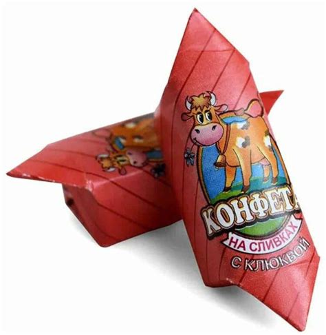 Конфета коровка Вольский кондитер Cream fudge на сливках с клюквой 1кг