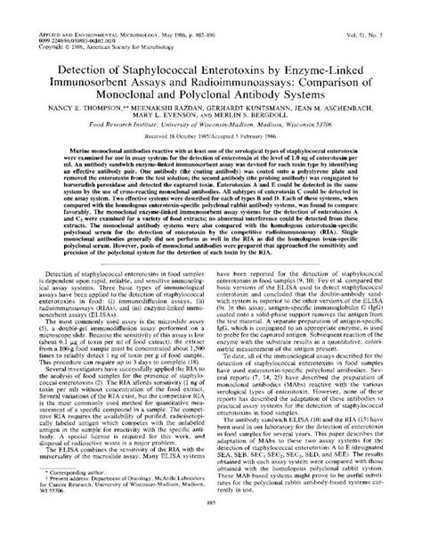 Pdf Detection Of Staphylococcal Enterotoxins By Enzyme Linked Dokumen Tips