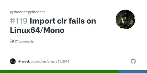 Import Clr Fails On Linux64mono · Issue 119 · Pythonnetpythonnet