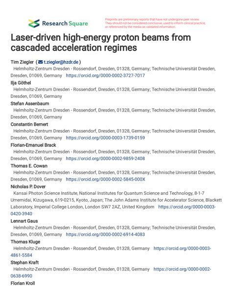 Pdf Laser Driven High Energy Proton Beams From Cascaded Acceleration