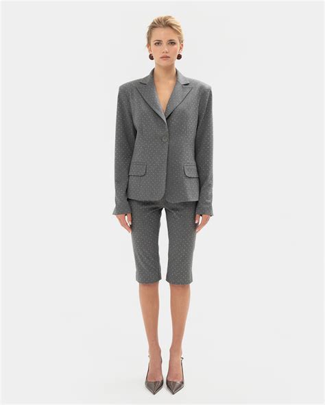 Grey Sparkle Capri Pants Vassia Kostara