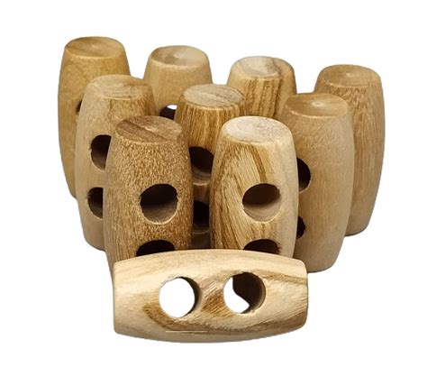 Natural Wood Toogle Button 3 Sizes 2 Models Olive
