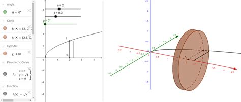 slice of volume of revolution geogebra