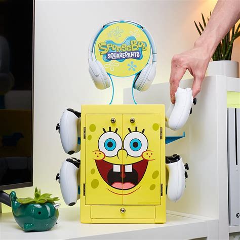 Numskull Official Spongebob Gaming Accessory Locker And Storage Stand Holds 10