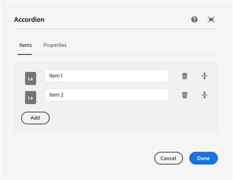 accordion component adobe experience manager