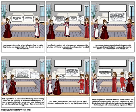 Romeo And Juliet Comic Strip Assignment Storyboard