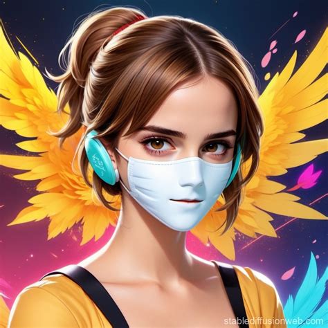 Emma Watson Wearing Volto Mask Stable Diffusion Online