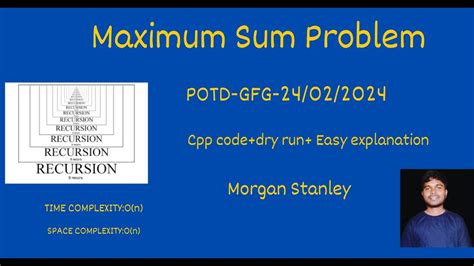 Maximum Sum Problempotdgfg24022024cpp Codeeasy Explanation Youtube