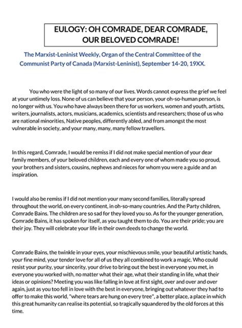 40 Free Eulogy Templates To Write Memorable Speech