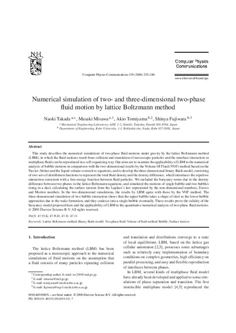 pdf numerical simulation of two and three dimensional two phase