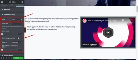 how to add a sticky floating video on page scroll in elementor in 6 steps