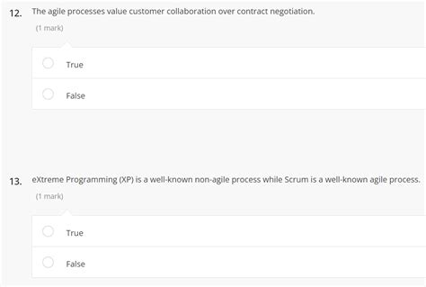 Solved The Agile Processes Value Customer Collaboration Chegg