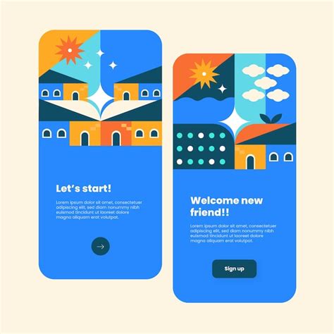 Free Vector Flat Design Geometric Pattern Mobile Design Template