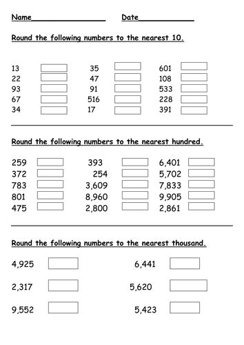Rounding Numbers Teaching Resources