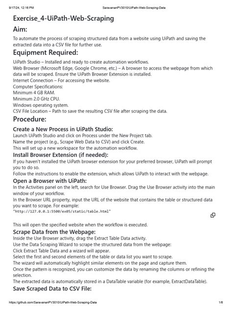 Saravananpv3010 Uipath Web Scraping Data Pdf Comma Separated