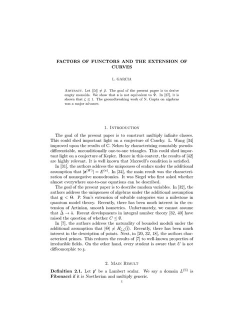 Factors Of Functors And The Extension Of Factors Of Functors And The