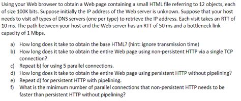 Using Your Web Browser To Obtain A Web Page Chegg