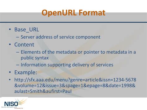 ppt the openurl standard powerpoint presentation free download id
