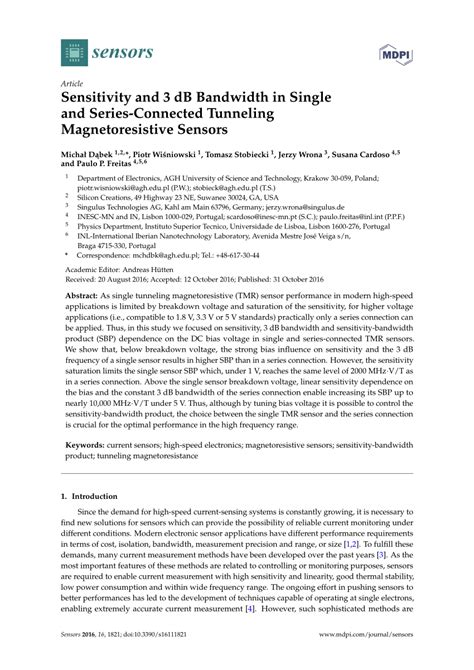 pdf sensitivity and 3 db bandwidth in single and series connected