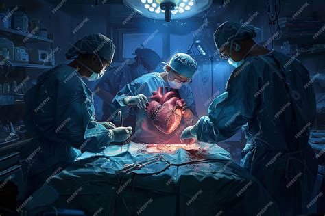 Cardiac Surgery Open Chest Heart Procedure Premium Ai Generated Image