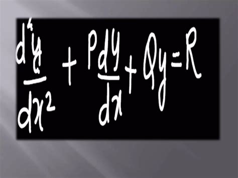 Linear Differential Equation Of Second Order Ppt