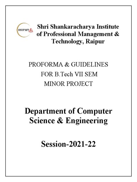 cse 7th sem proposal and synopsis for mior project 2021 22 pdf computing