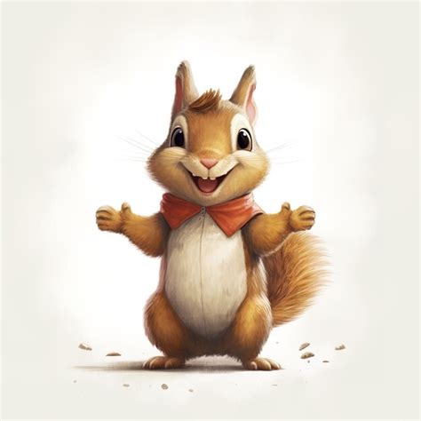 Premium Ai Image A Cute Watercolor Squirrell In Autumn