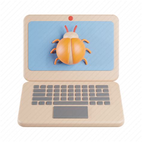 Laptop Bug Device Technology Internet Monitor D Illustration Download On Iconfinder