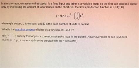 solved in the short run we assume that capital is a fixed
