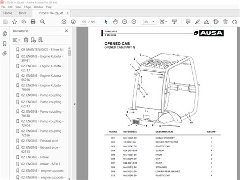 Ausa Forklift C 250 H X4 Parts Manual Pdf Download Heydownloads