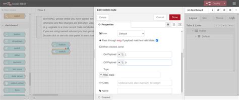 Bug Setting Dashboard Switch On Off Payload Dashboard Node Red Forum