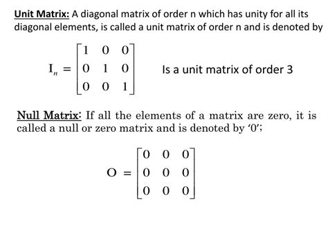 Ppt Row And Column Matrices Are Sometimes Called Row Vectors And