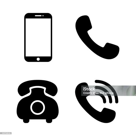 휴대 전화 및 전화 아이콘 집합 컬렉션입니다 핸드폰 호출 부호 기호 벡터 Brand Name Smart Phone에 대한 스톡