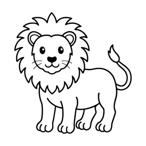 귀여운 사자 미술 디자인 프리미엄 벡터