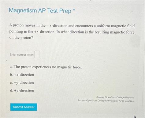 Solved A Proton Moves In The X Direction And Encounters A Chegg Com